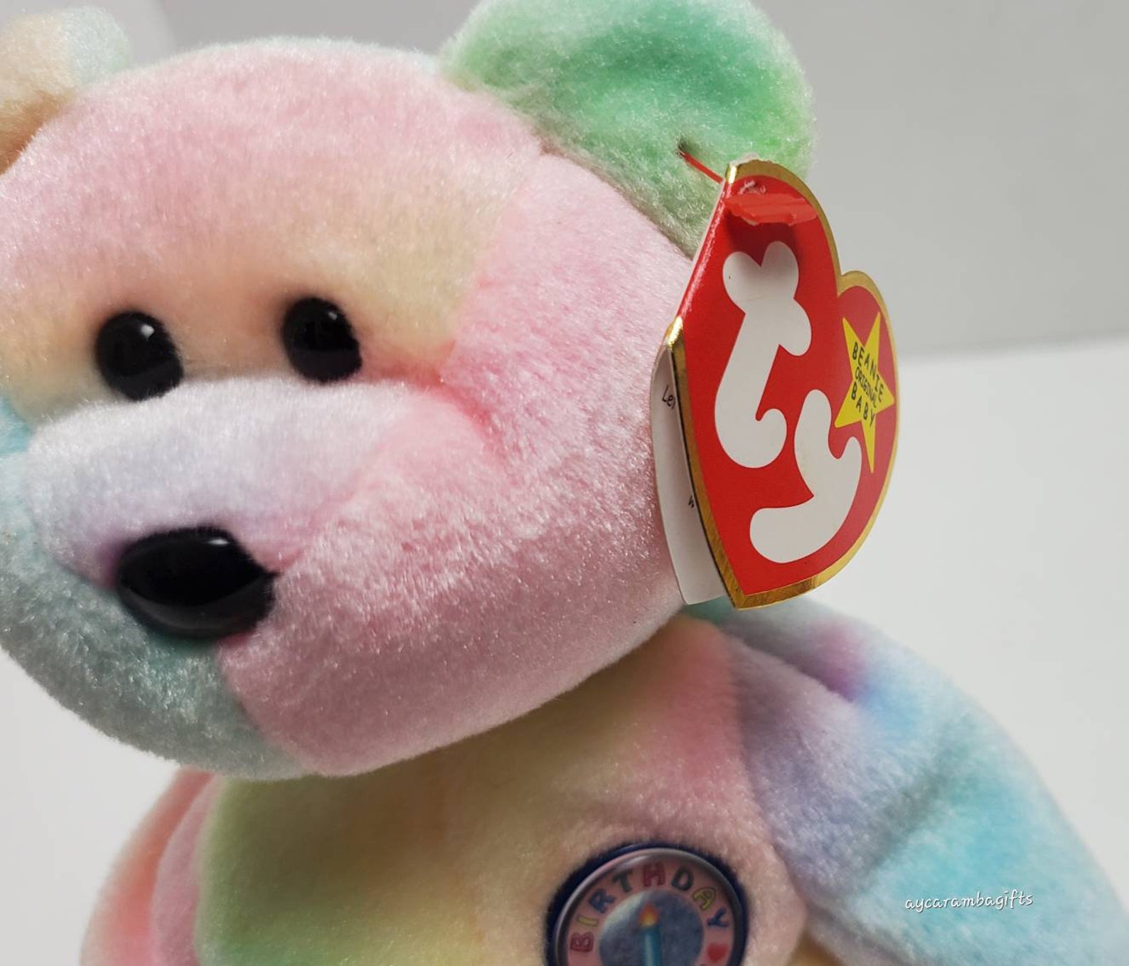 Original Ty Beanie Babies B.B. the Birthday Bear With Tag - Etsy