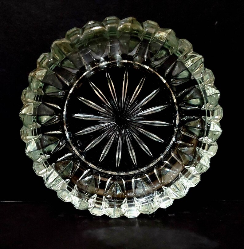 Mid Century Mod Starburst Sparkling Cut Glass Ashtray KSA 25 - Etsy