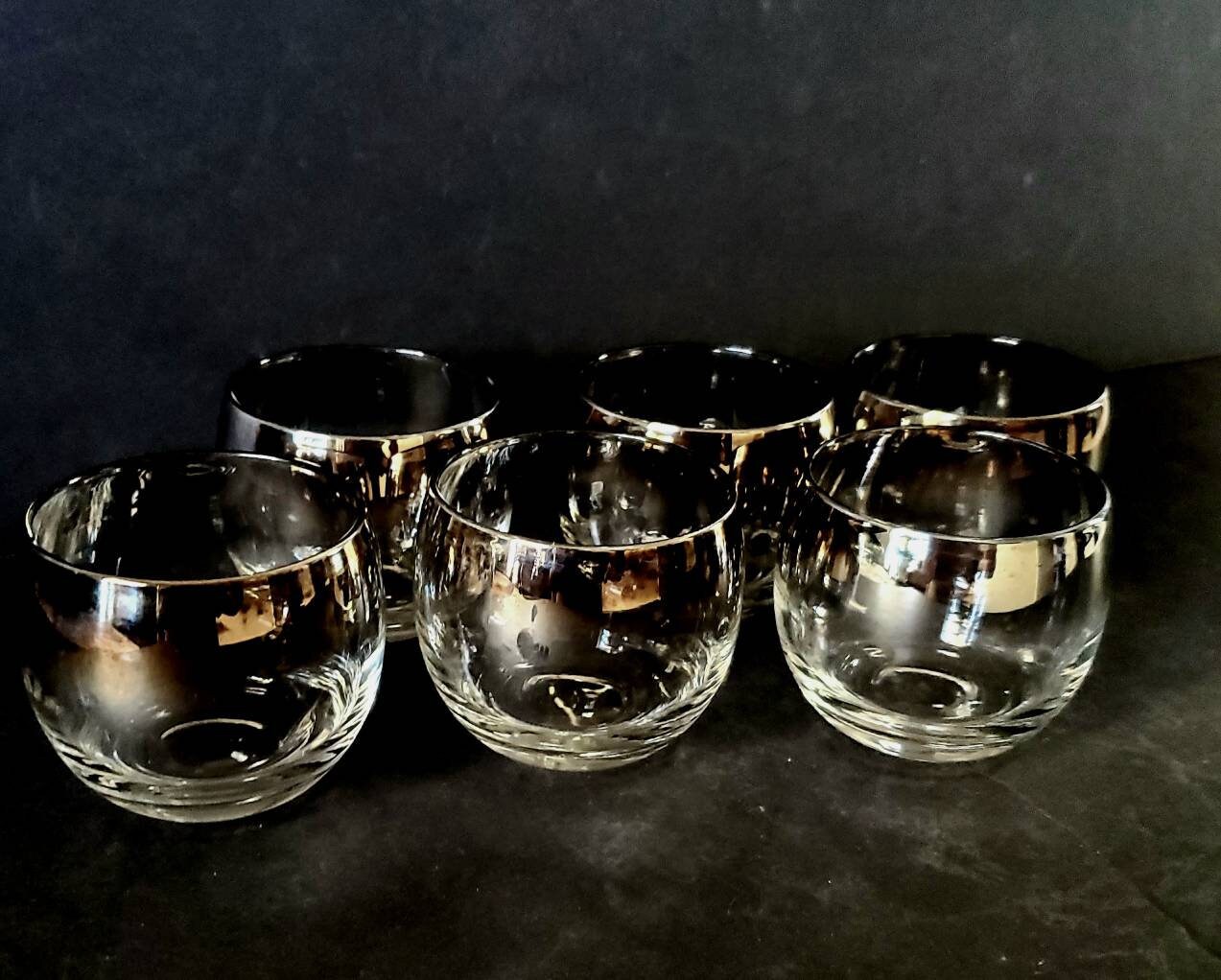 Mid Century Silver Fade Dorothy Thorpe Roly Poly Cocktail Glass S/6 ...