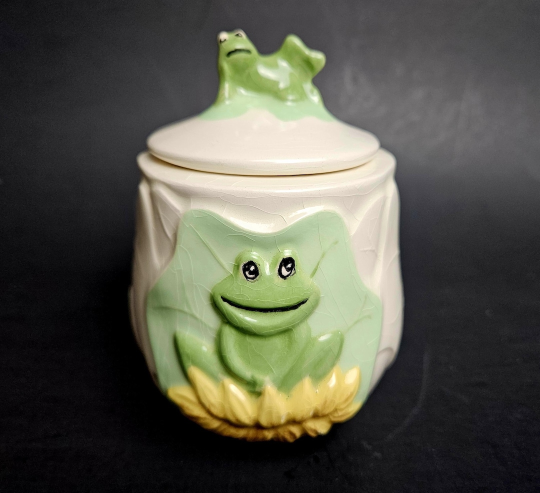 Vintage 1970s Froggy Covered Sugar Bowl Neil the Frog for Sears Roebuck ...