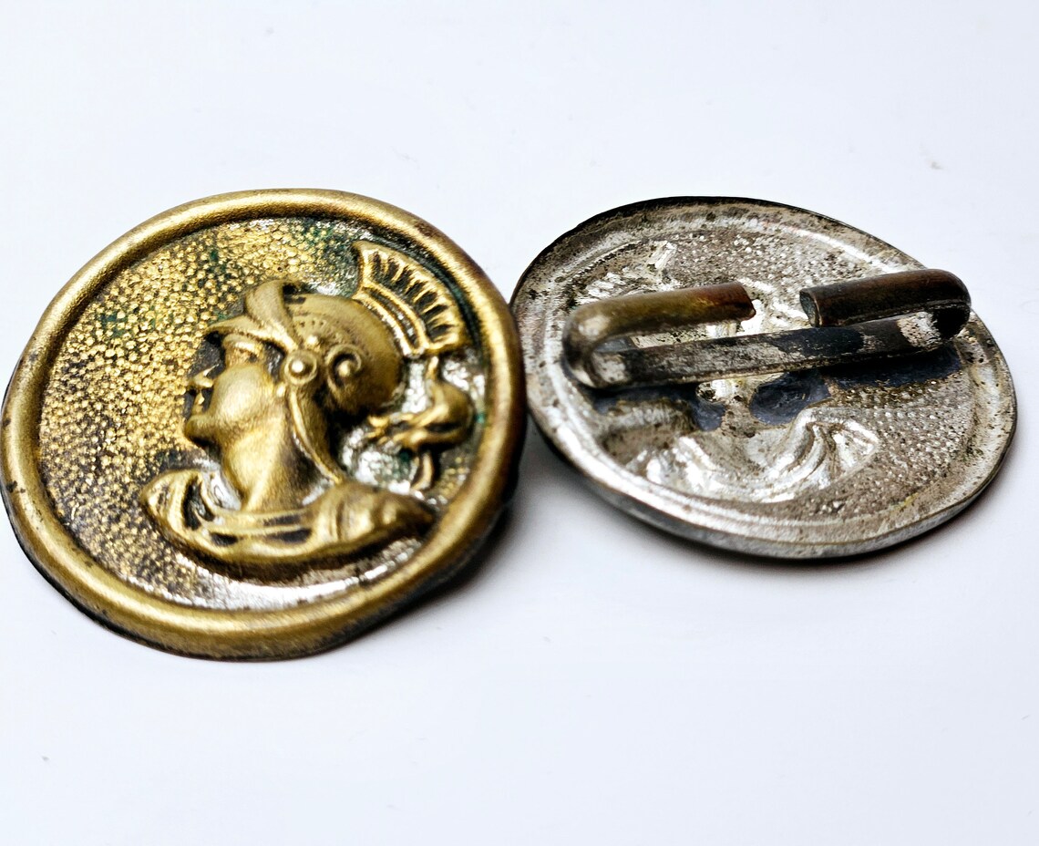 Vintage Pair of Embossed Metal Roman Soldier Victorian Style Buttons - Etsy