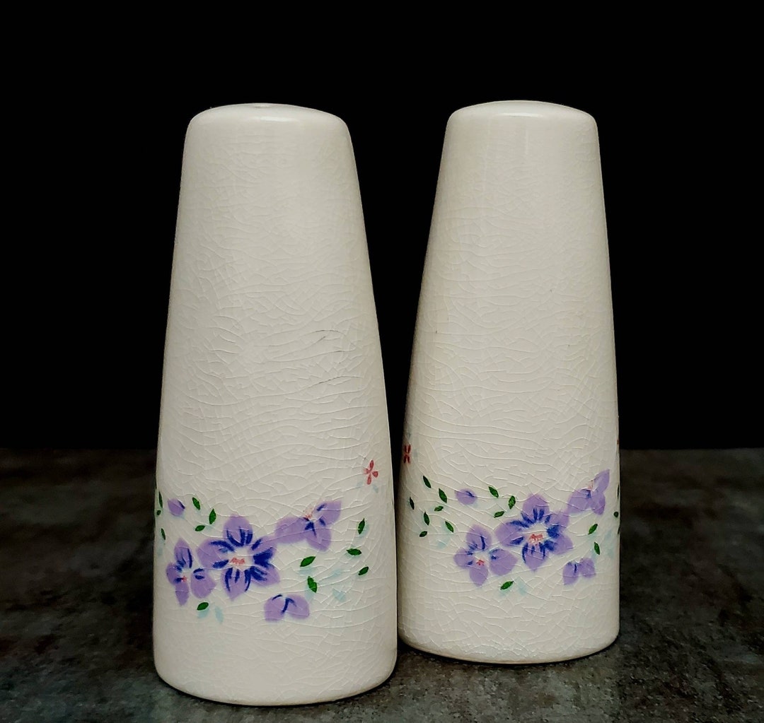 Vintage S and P Shakers Purple Violets Fine China - Japan Original Salt ...
