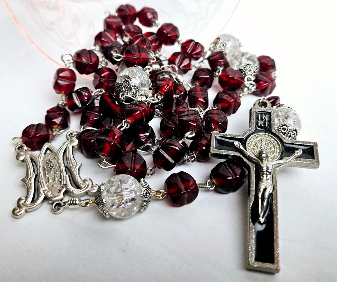 Blessed Mary Ruby Red Catholic Rosary Blessed Mother Mary - Etsy