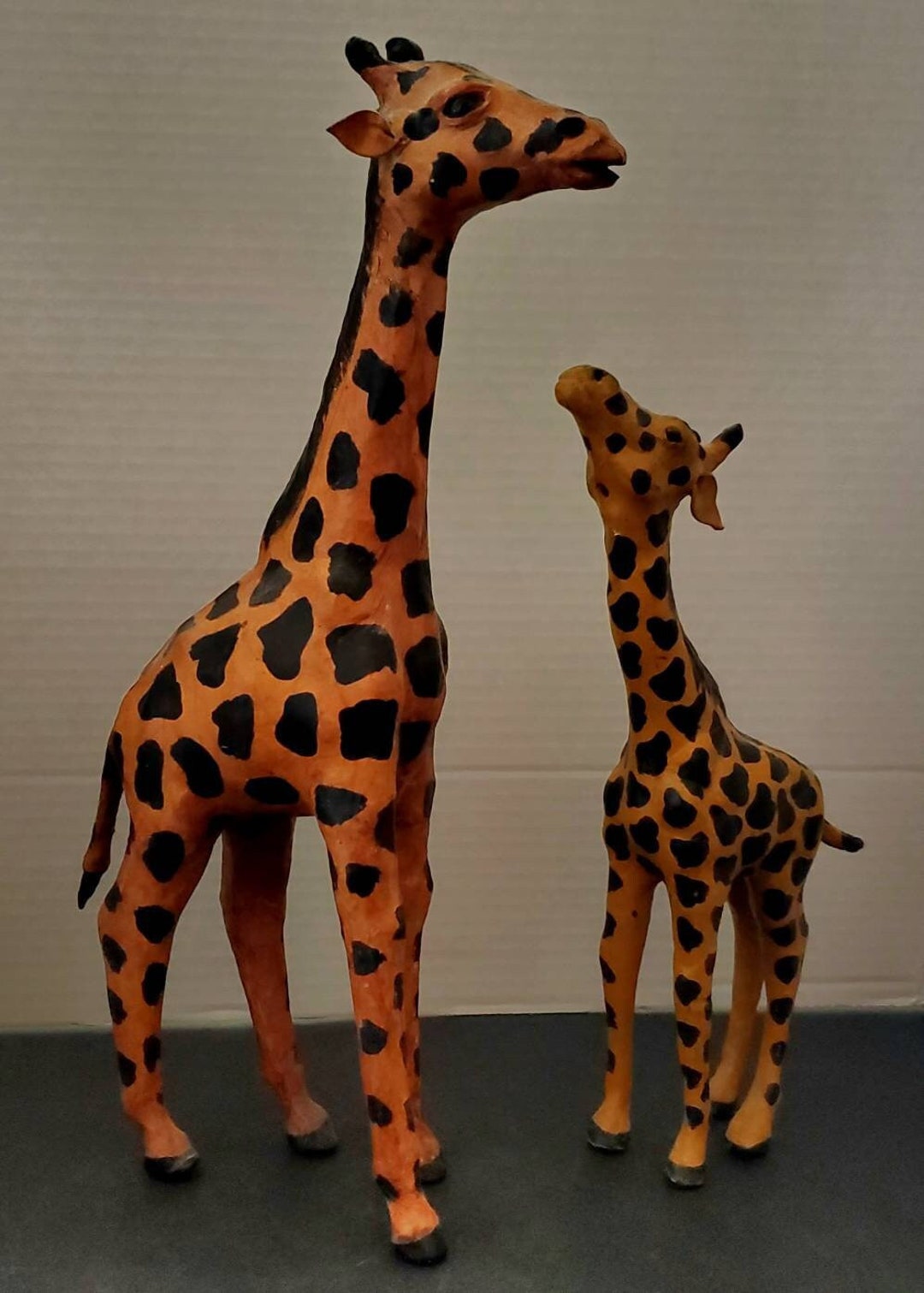 Vintage Leather Wrapped Hand Painted Giraffes (pair) - Etsy