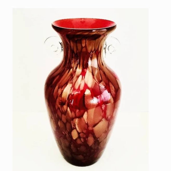Red Glass Vases - Etsy