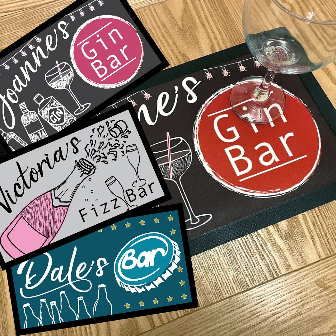 Personalised Gin/beer/fizz Bar Mats - Etsy