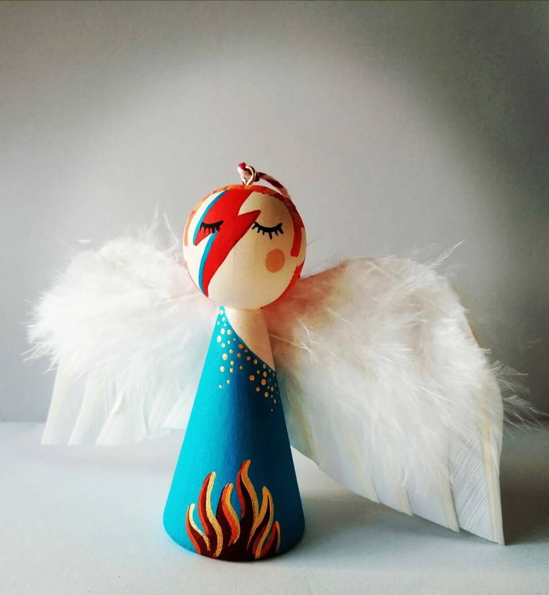 David Bowie Christmas Tree Topper, David Bowie Fairy, Bowie Ornament - Etsy