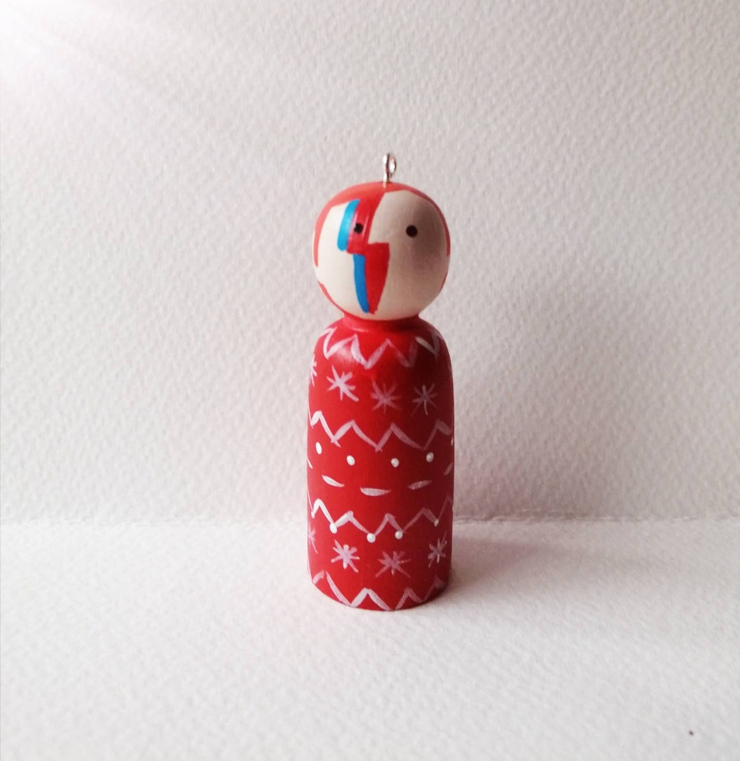 Bowie Ornament, Bowie Doll, Bowie Peg Doll, David Bowie Ornament - Etsy