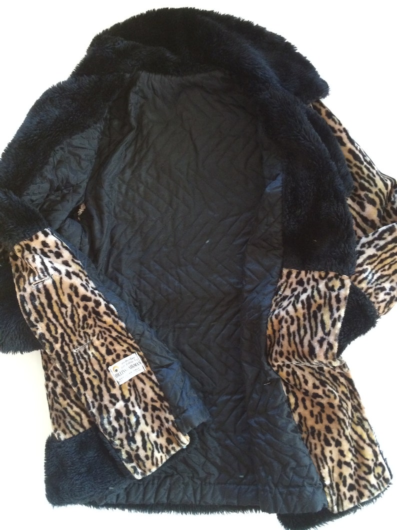 Vintage Leopard Coat Love This Mod Coat Yummy Soft Black - Etsy