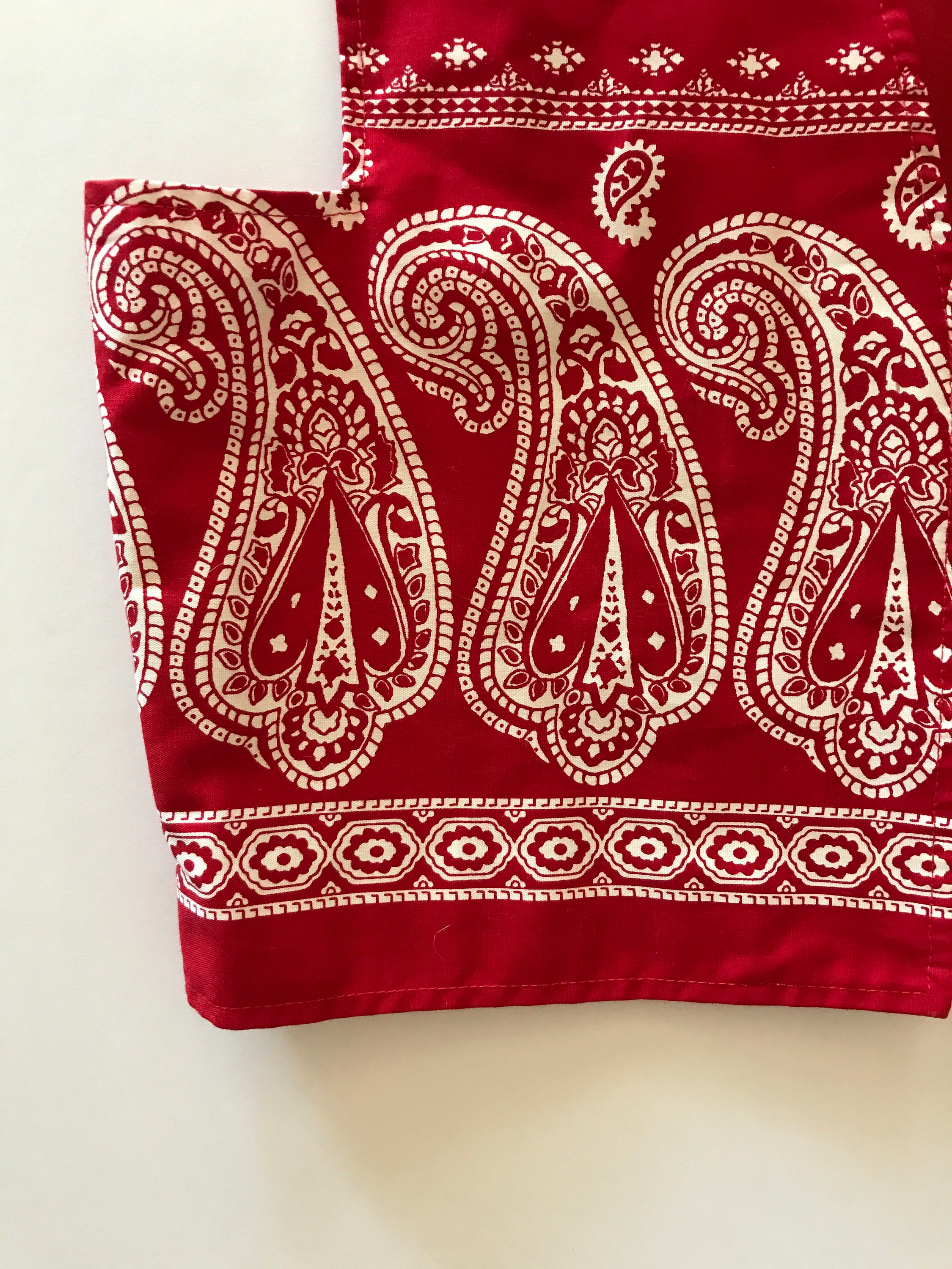 Bandana Paisley Vest Red & White Love Charming Country - Etsy