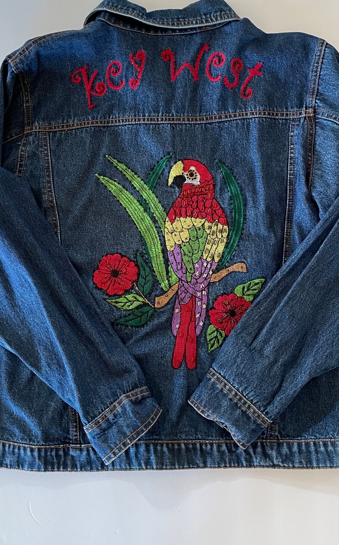 Vintage Jimmy Buffett Jean Jacket Key West! - Love the Parrots W Bling ...
