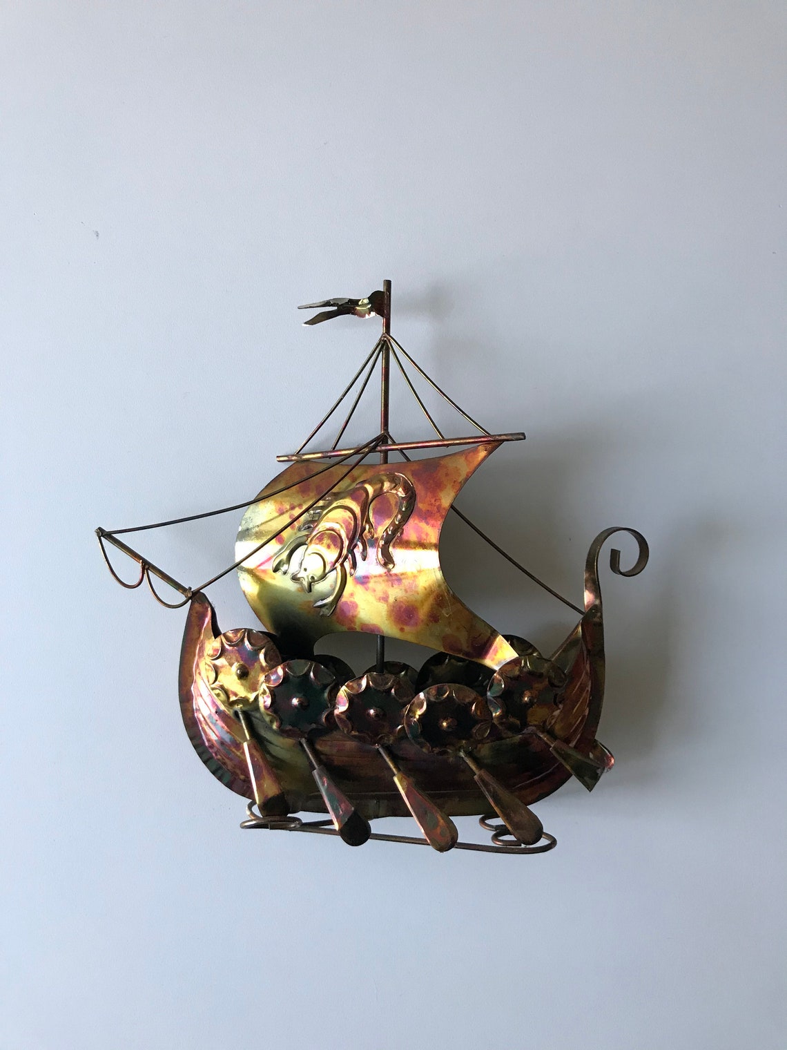 Nautical Viking Ship Copper Metal Brutalist Sculpture - Etsy
