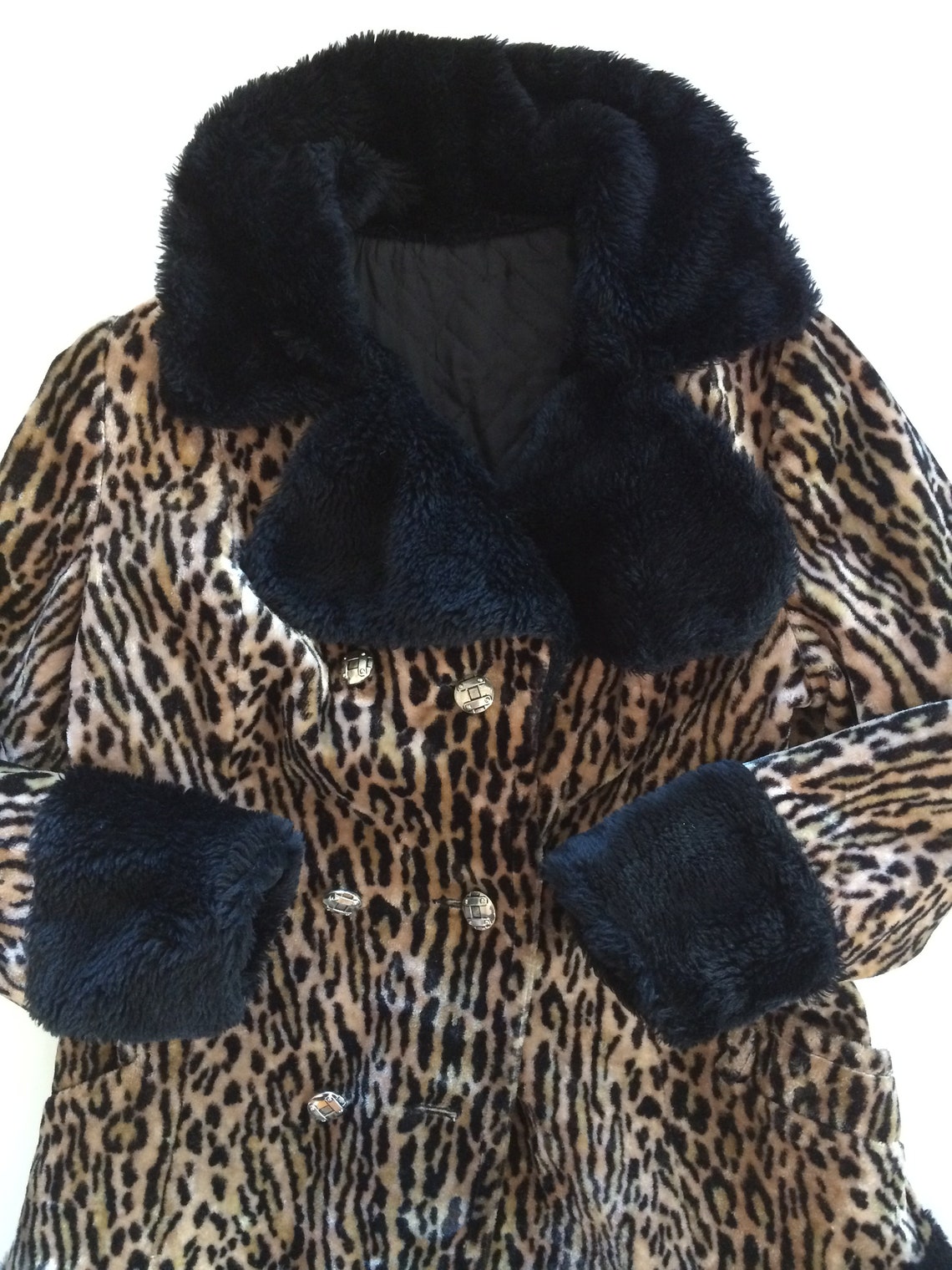 Vintage Leopard Coat Love This Mod Coat Yummy Soft Black - Etsy