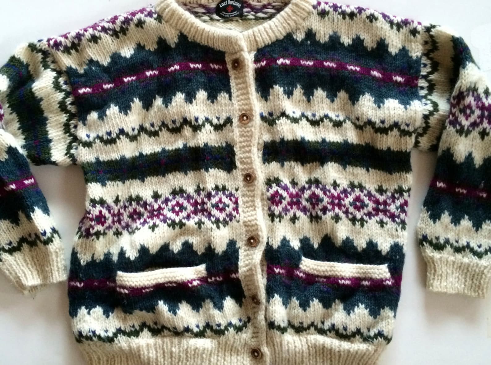 Boho Ethnic Sweater Nepal Chunky Hand Knit in Yummy Forest | Etsy