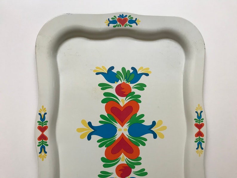 Pennsylvania Dutch Tray Love Enchanting Heart and Floral Design 2 ...
