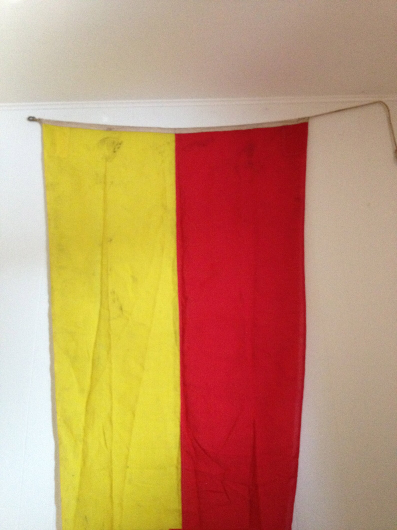 Vintage Nautical Flag Pennant in Red Yellow / Stripe Military Maritime ...