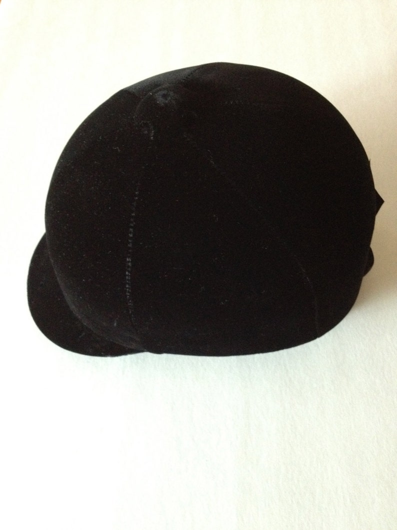 Equestrian Riding Hat Helmet / Deep Rich Black Velvet / | Etsy