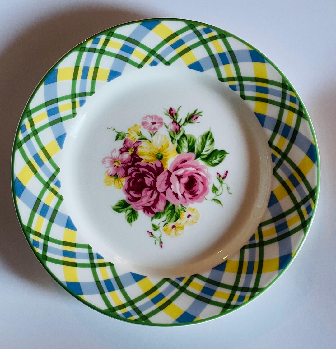 Waverly Floral Plate -masterpiece Patten Salad in Rose Chintz Design ...