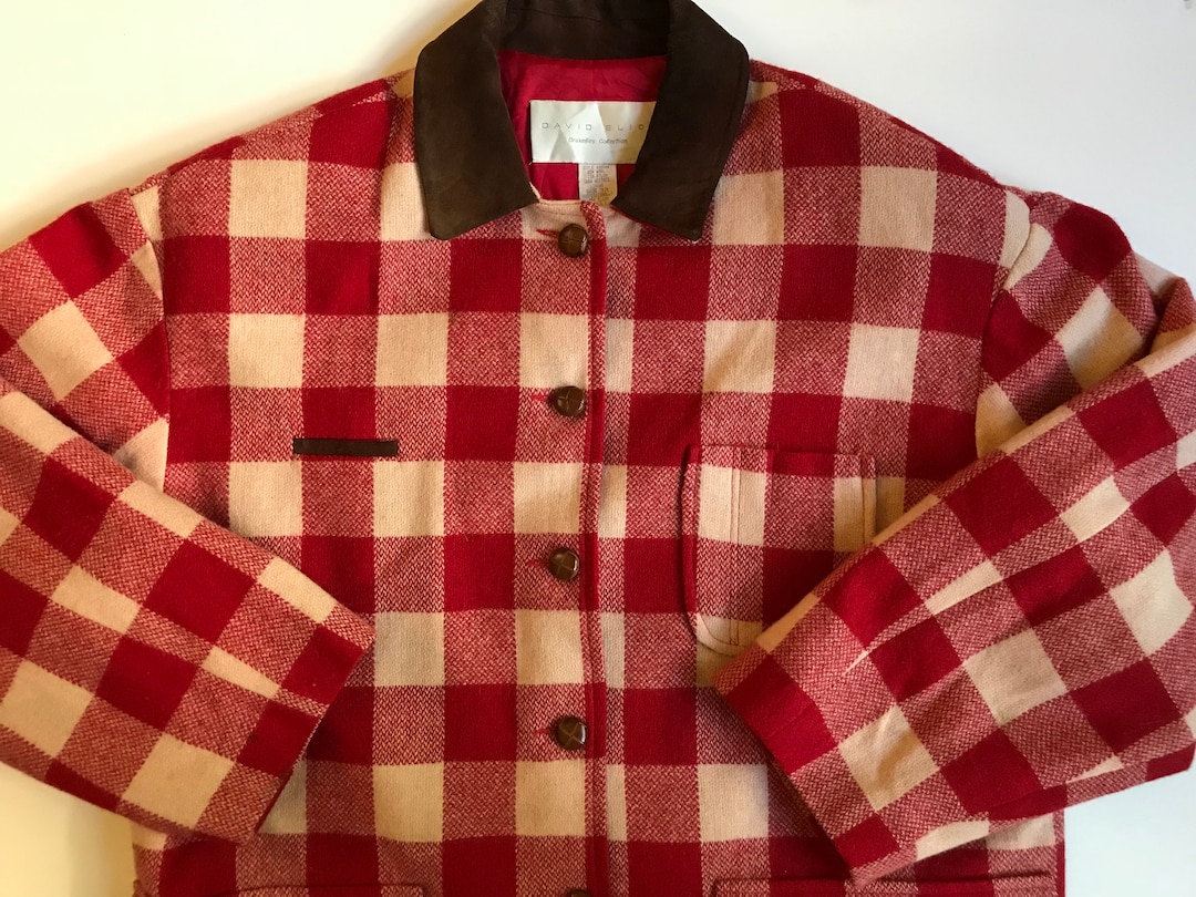 Red Checked Wool Coat - Unbelievable! so Cool! - Red & White Wool ...