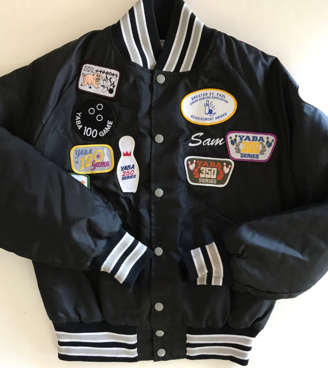 Vintage Bowling Jacket W Patches so Cool Retro Sports Coat - Etsy