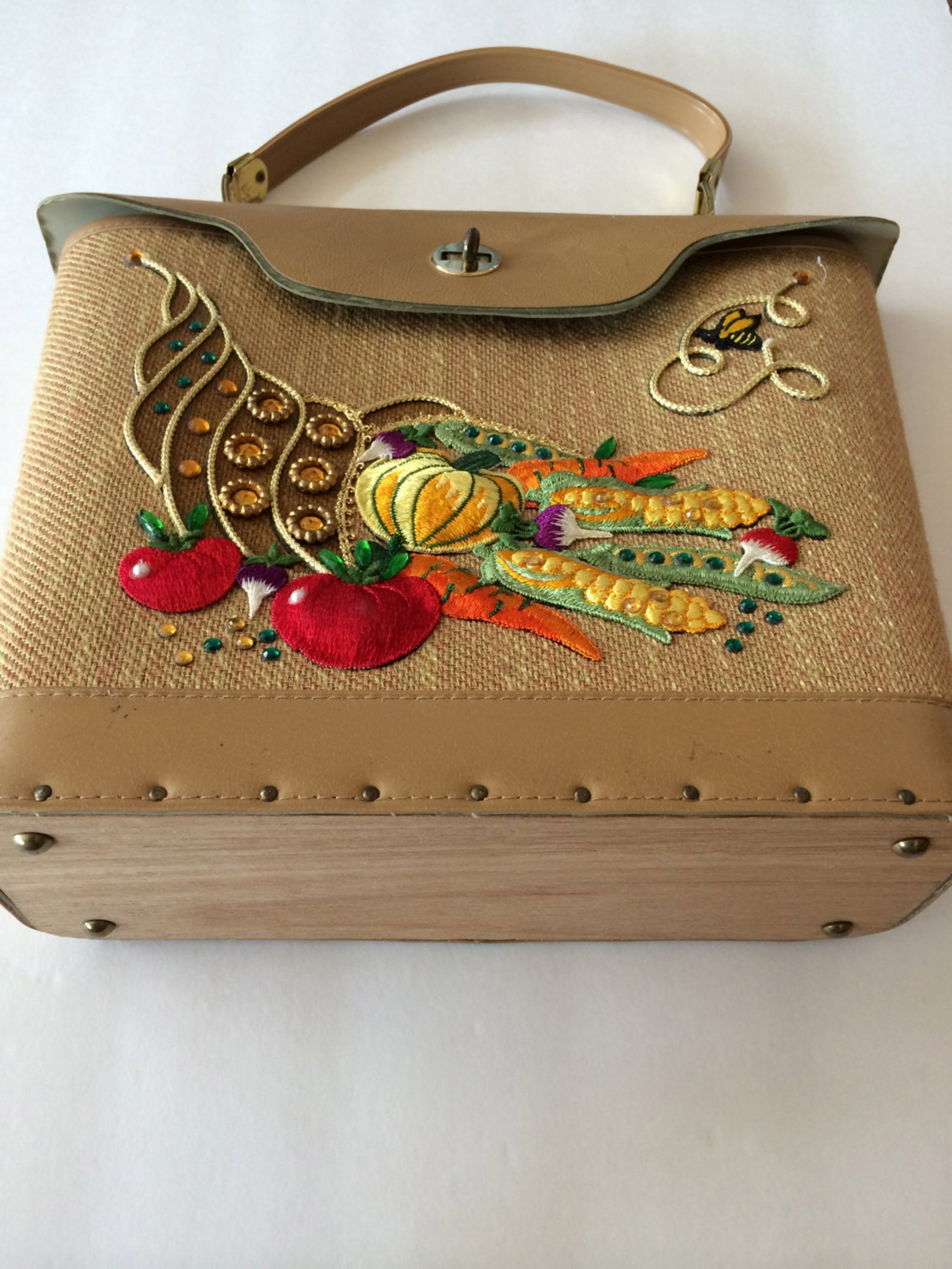 Thanksgiving Purse Handbag! Enid Collins Look - Vegetables!- Rare 1960s ...