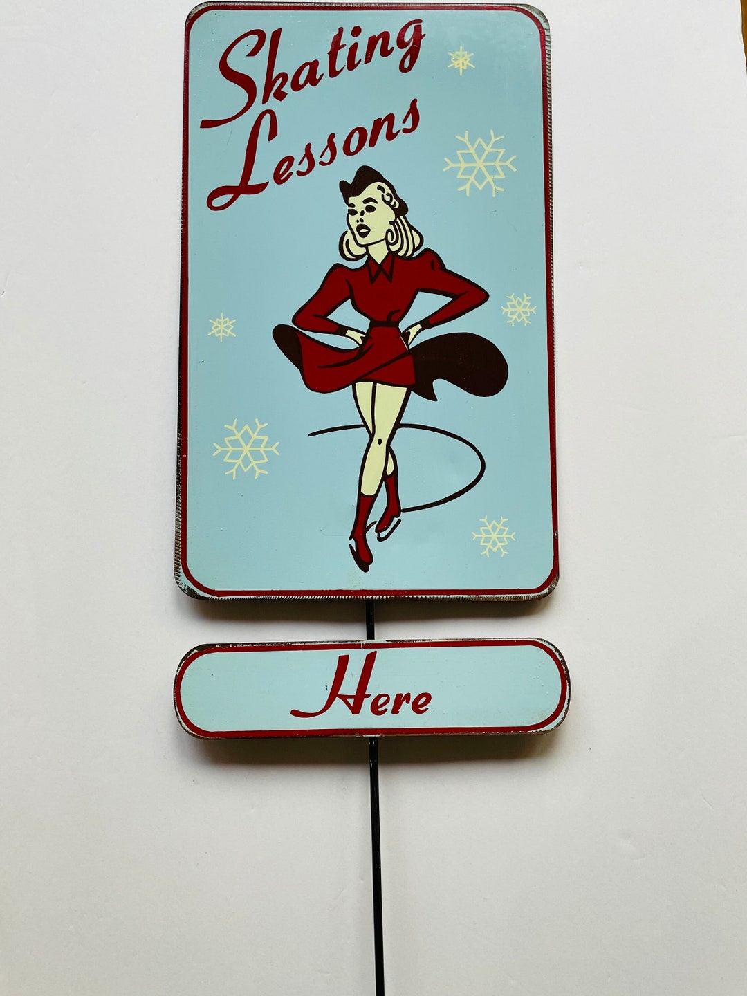 Vintage Figure Skating Sign - Ice Skating! 50's Graphics - so Charming ...