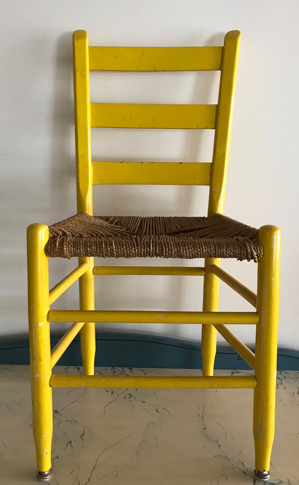 Yellow French Chair Charming Lovely Rustic Lemon Yellow | Etsy