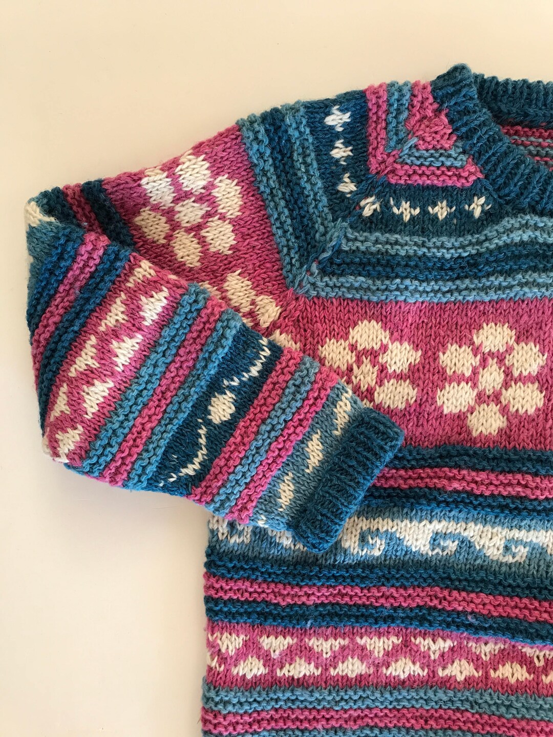 Ethnic Tribal Sweater - Amazing! Complicated Abstract Weave in Yummy ...