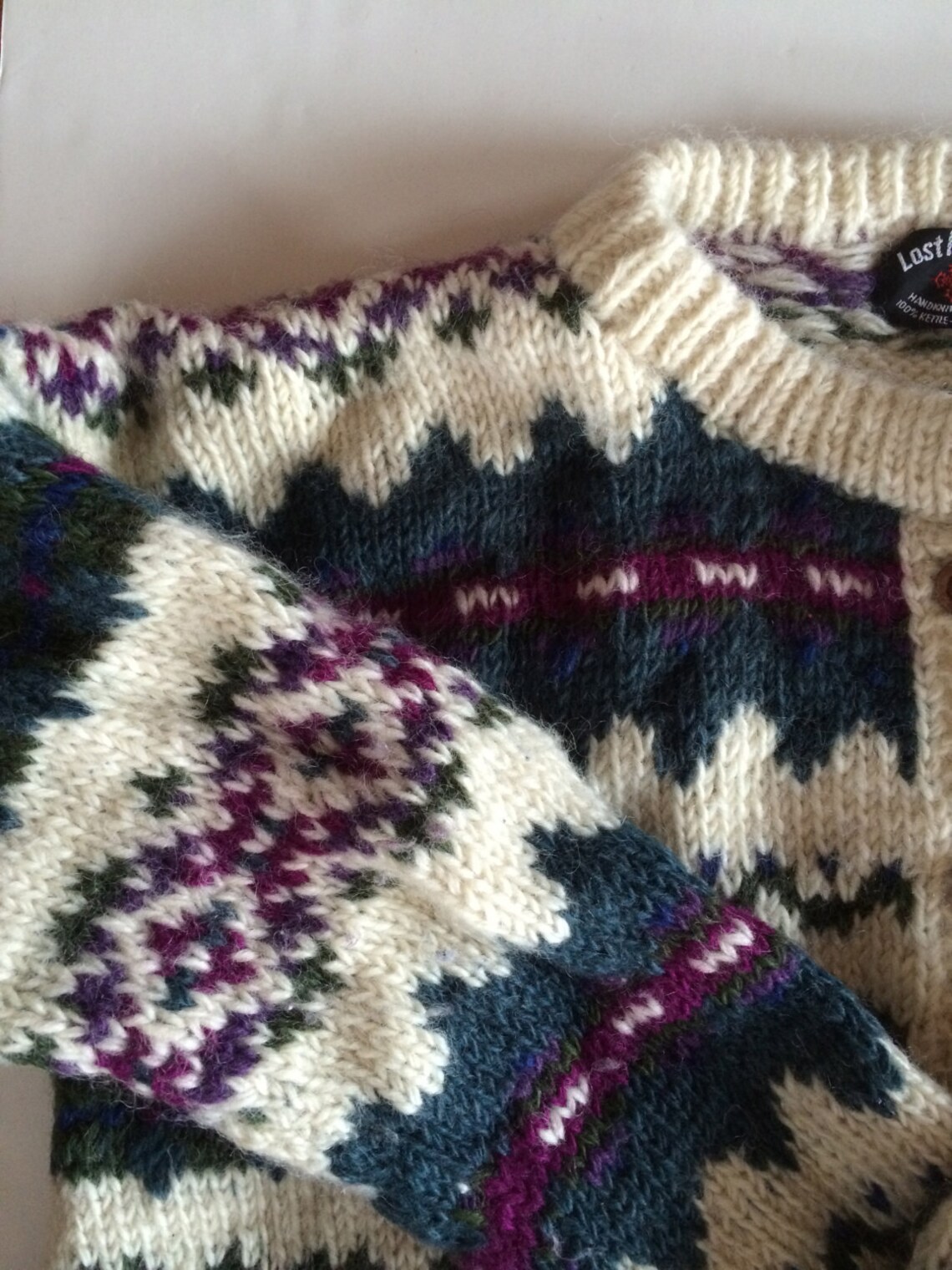 Boho Ethnic Sweater Nepal Chunky Hand Knit in Yummy Forest | Etsy