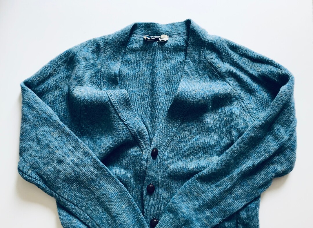 Scotland Wool Sweater Cardigan Highland Glen A Classic Smokey Blue W ...