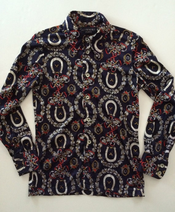 Givenchy Western Shirt - Equestrian Horseshoe & Wreat… - Gem