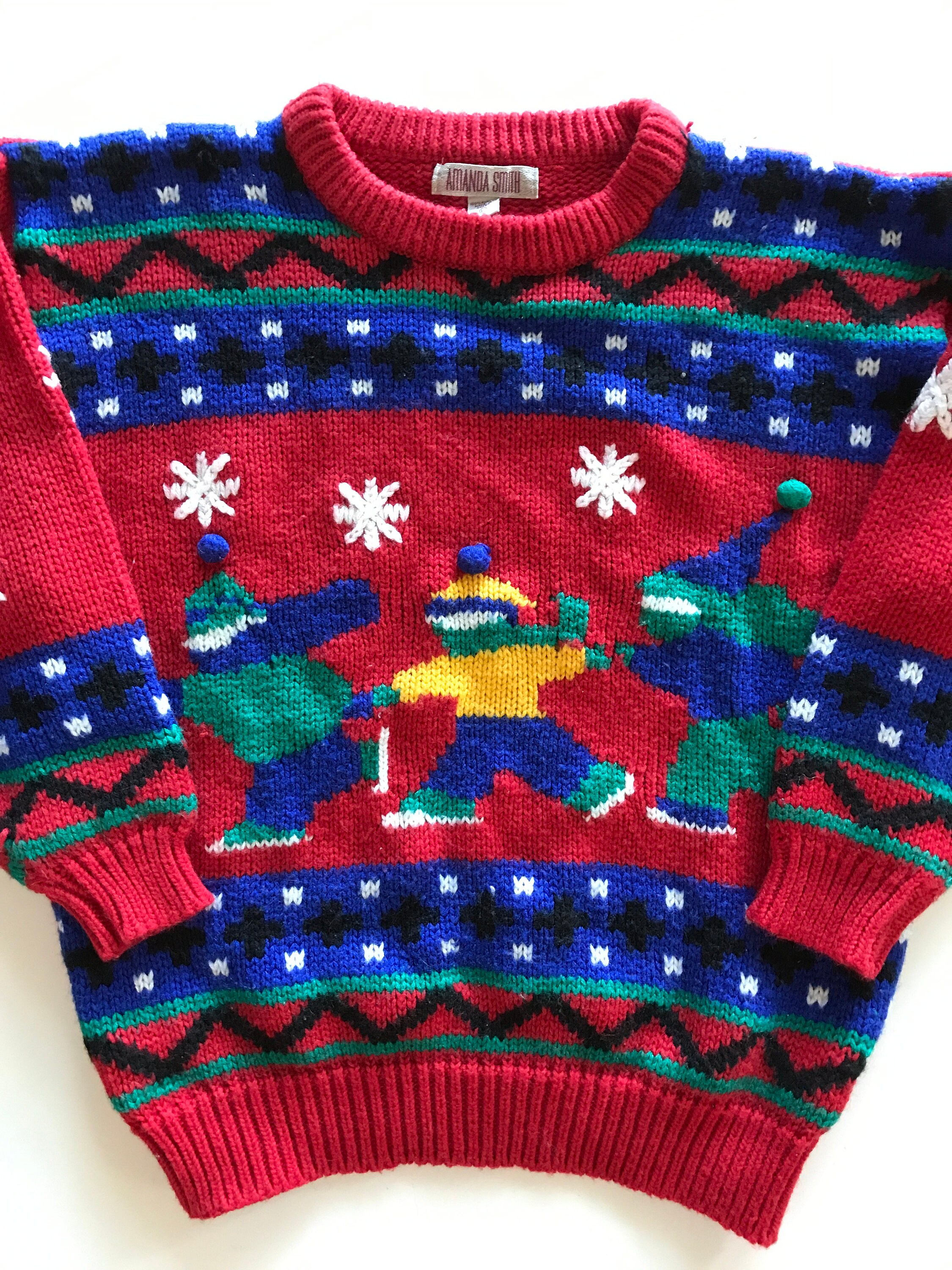 Ice Skating Sweater Enchanting Children Ice Skating Bright Colors Size ...