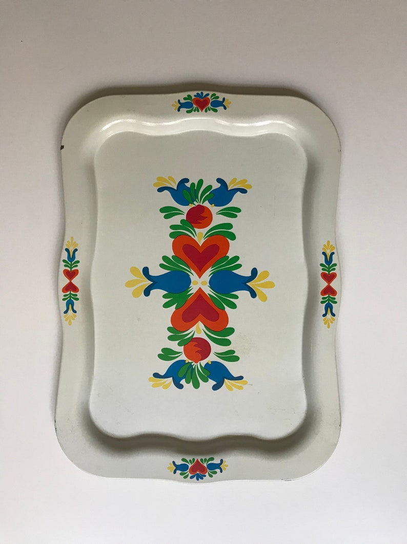 Pennsylvania Dutch Tray Love Enchanting Heart and Floral - Etsy