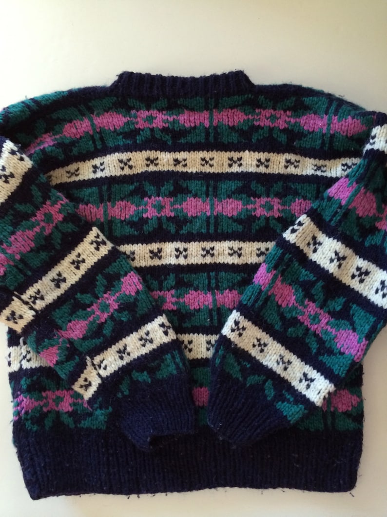 Ethnic Sweater Ecuador - Amazing! Complicated Abstract Weave in Yummy ...