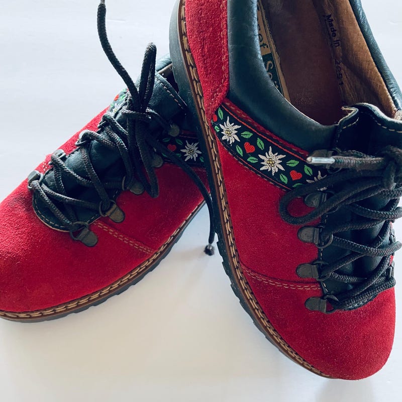 Red Vintage Boots 40 - Etsy