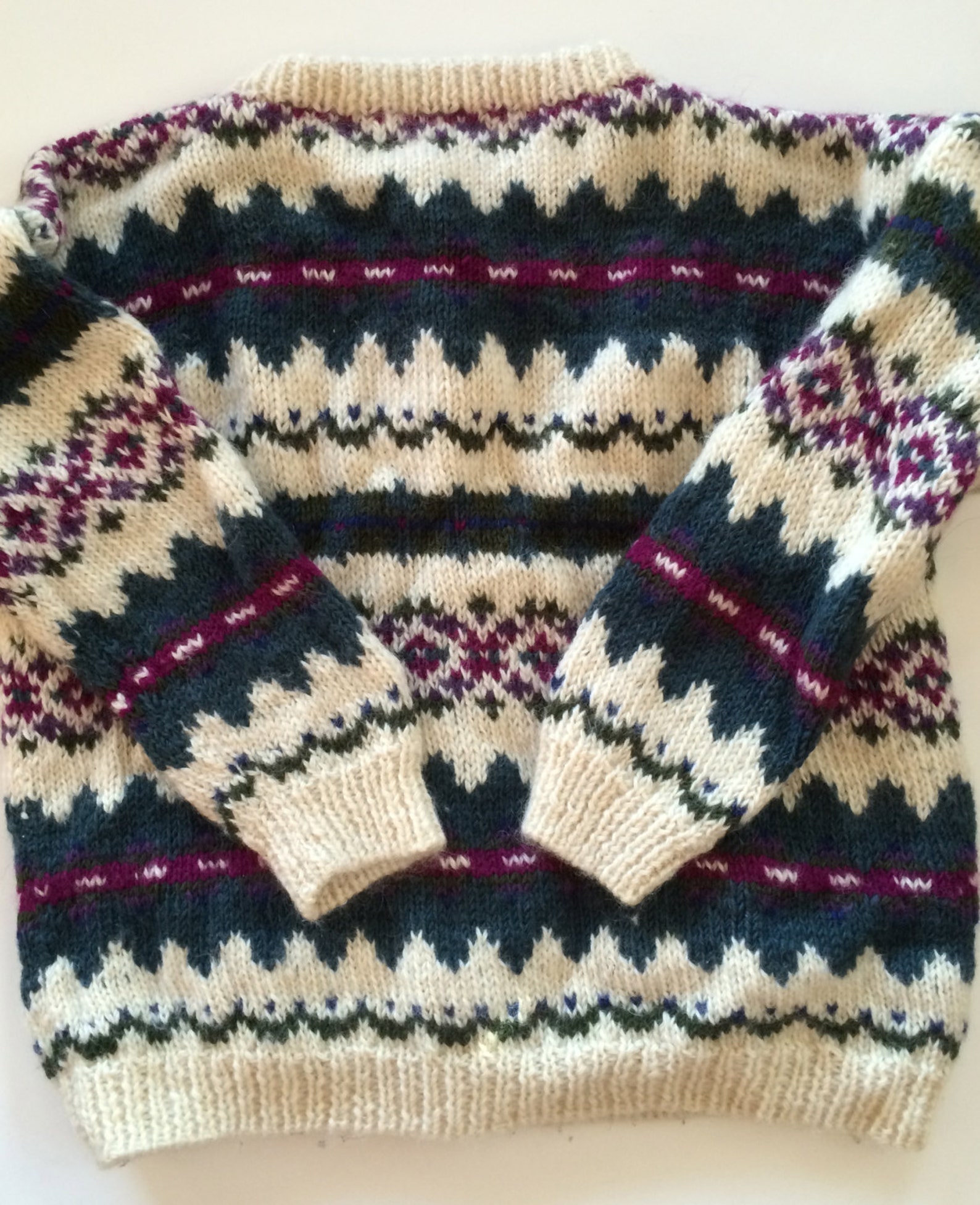 Boho Ethnic Sweater Nepal Chunky Hand Knit in Yummy Forest - Etsy