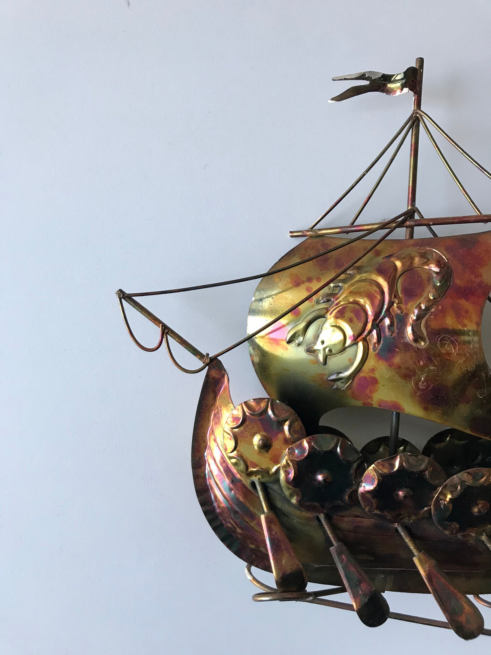 Nautical Viking Ship Copper Metal Brutalist Sculpture - Etsy