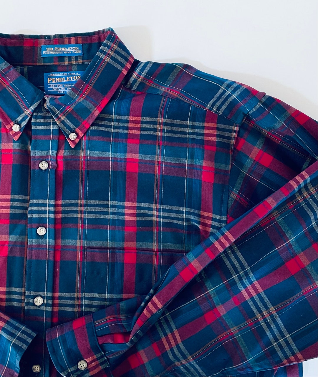 Vintage Pendleton Shirt - Sir Pendleton Christmas Plaid! Iconic Wool ...