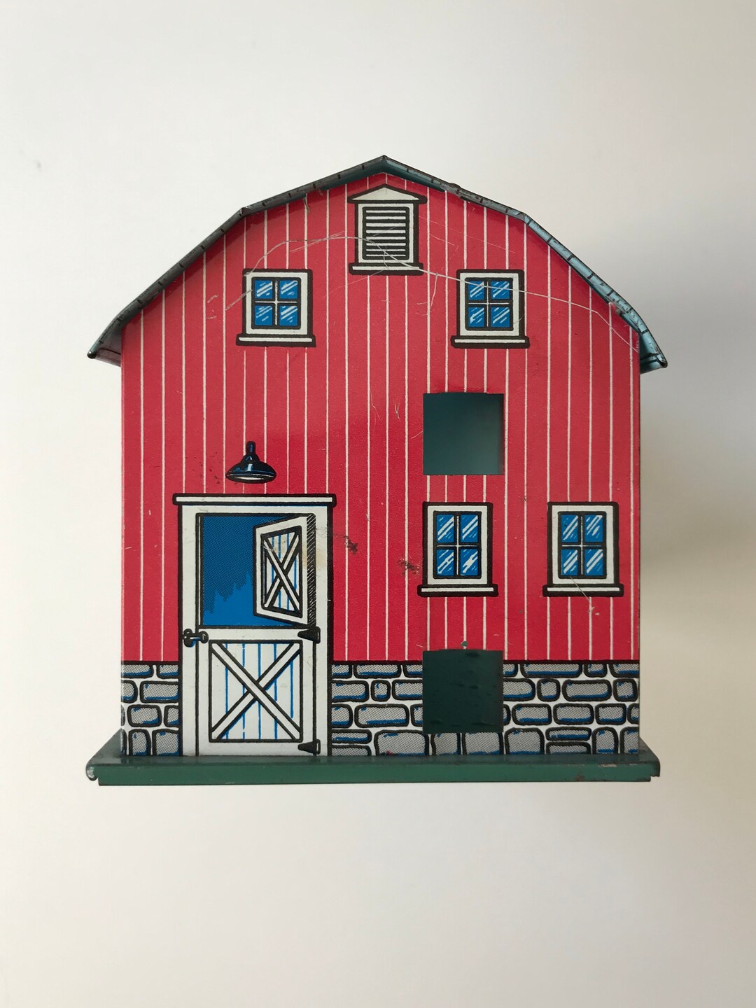 Vintage Red Barn Toy - so Charming - Retro Metal Farm Toy - Dollhouse ...