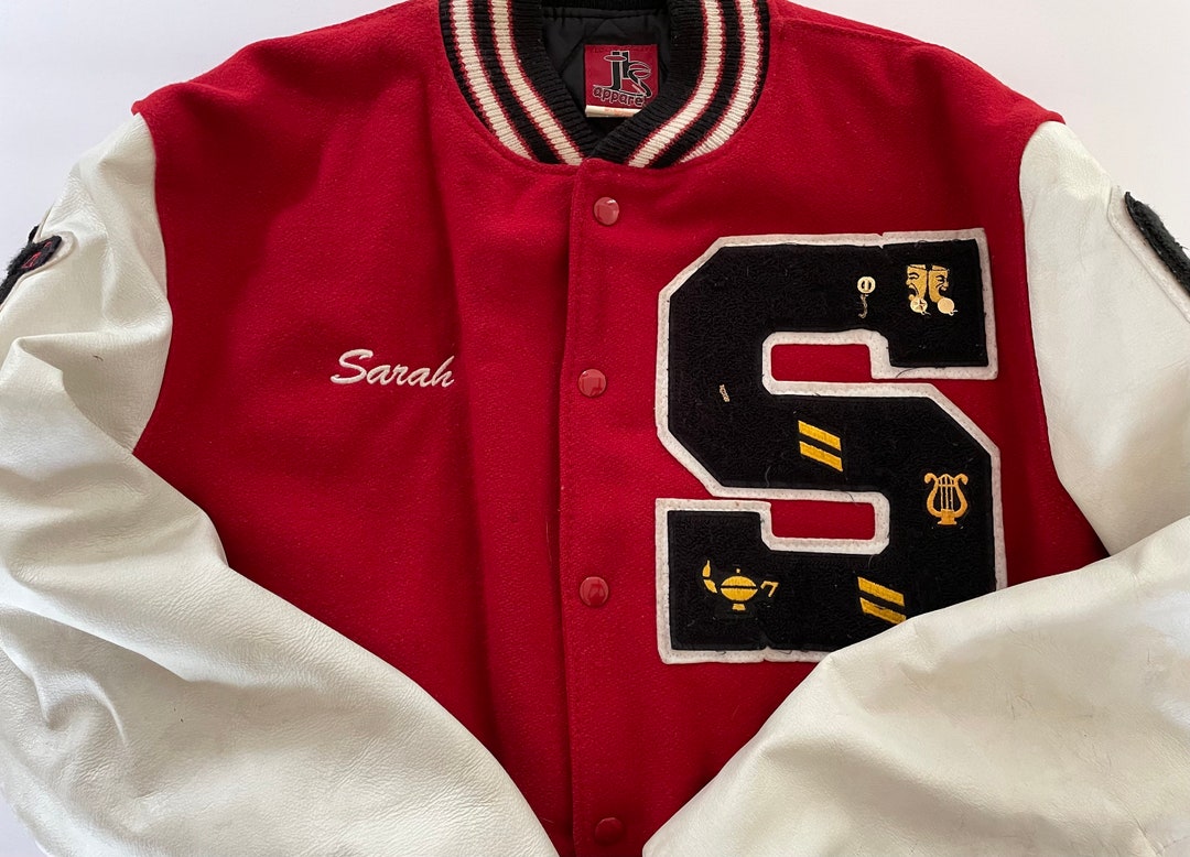 Varsity Letter Jacket Amazing School Jacket in Cherry Red W White ...