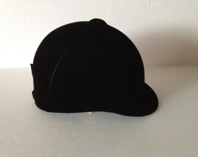 Equestrian Riding Hat Helmet / Deep Rich Black Velvet / - Etsy