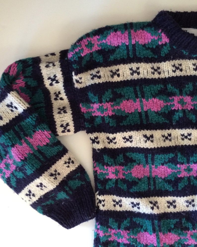 Ethnic Sweater Ecuador - Amazing! Complicated Abstract Weave in Yummy ...