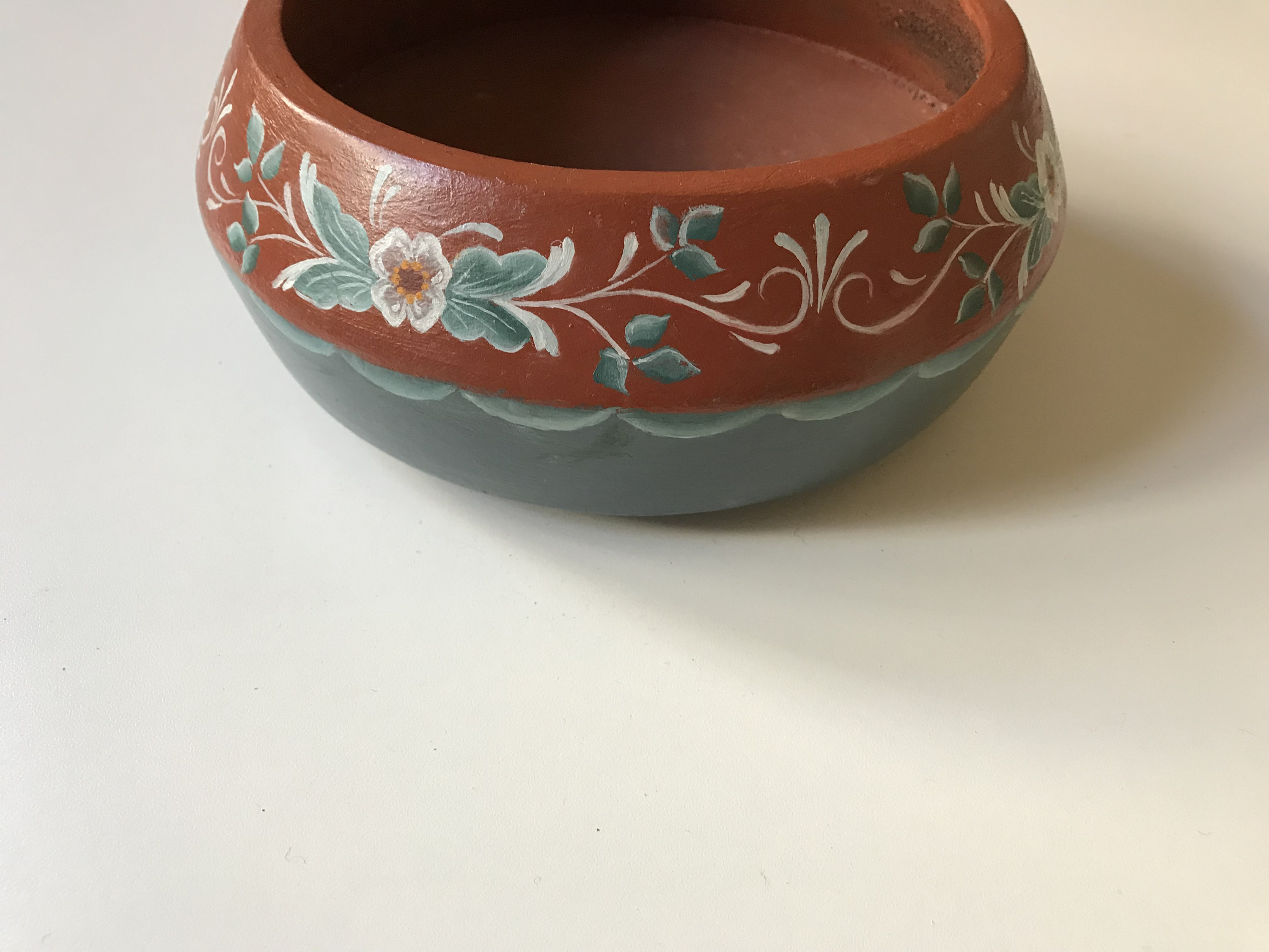 Scandinavian Folk Art Hand Painted Rosemaling Butter Bucket - Lovely ...