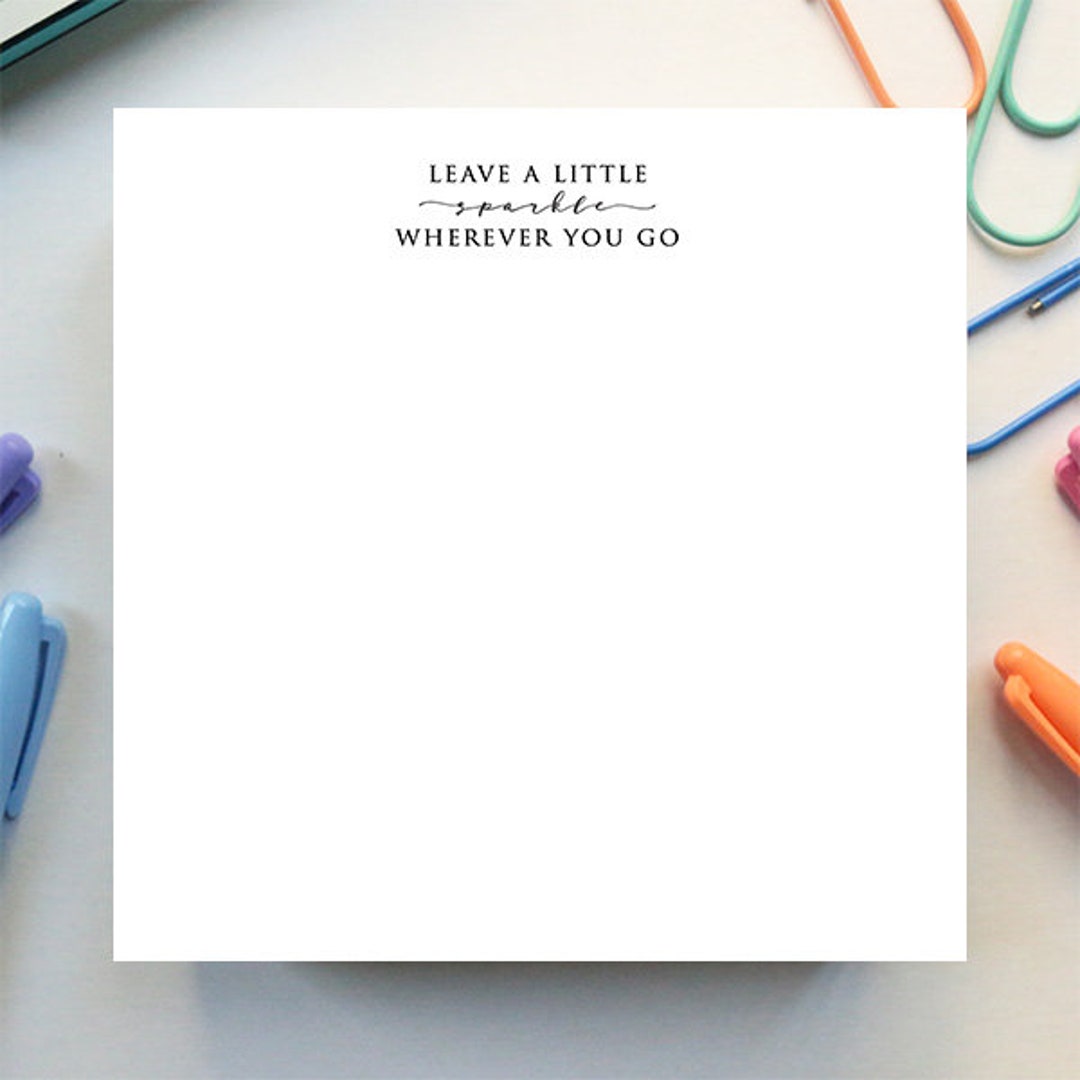 The Quote Pad – Thick Luxurious Notepad - 'leave a Little Sparkle' - Etsy
