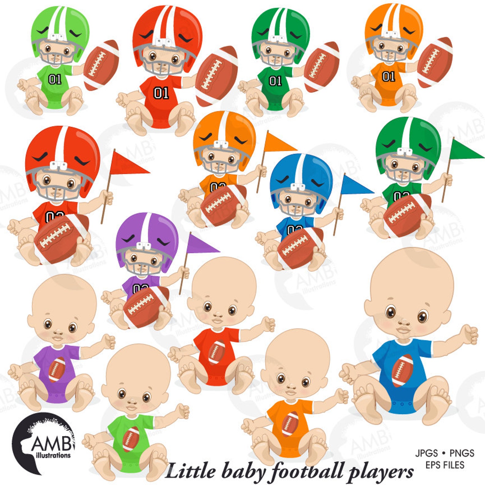 Baby Boy Clip Art Baby Boy Football Player Clipart Football | Etsy