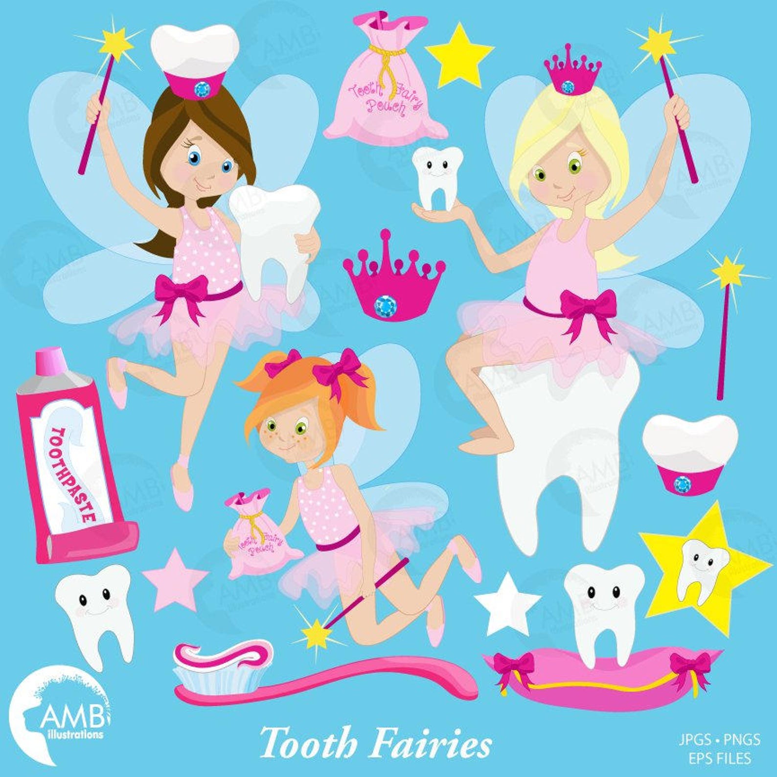 Tooth Fairy Clipart Tooth Fairy Clip Art Tooth-fairy | Etsy