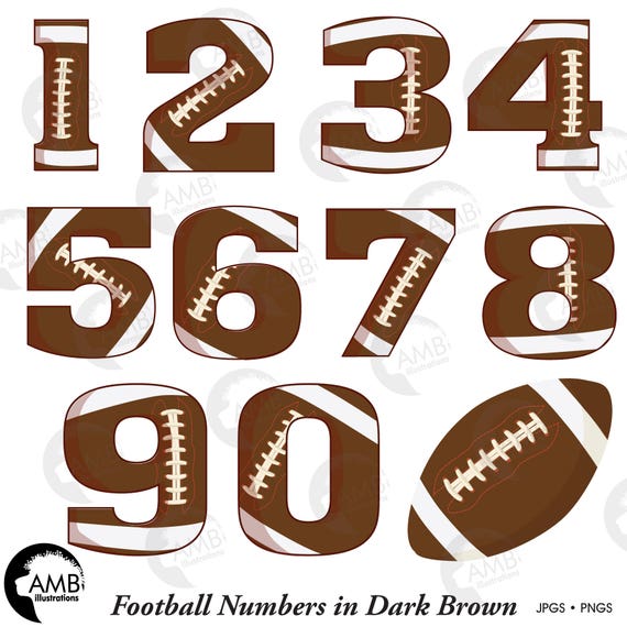 Football Numbers Clipart Gridiron Clipart Sports Teams | Etsy