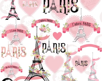 Eiffel Tower Clipart | Etsy