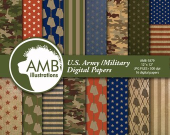 Army Digital Paper | Etsy