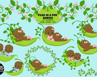 2 Peas in a Pod Digital Clipart | Etsy